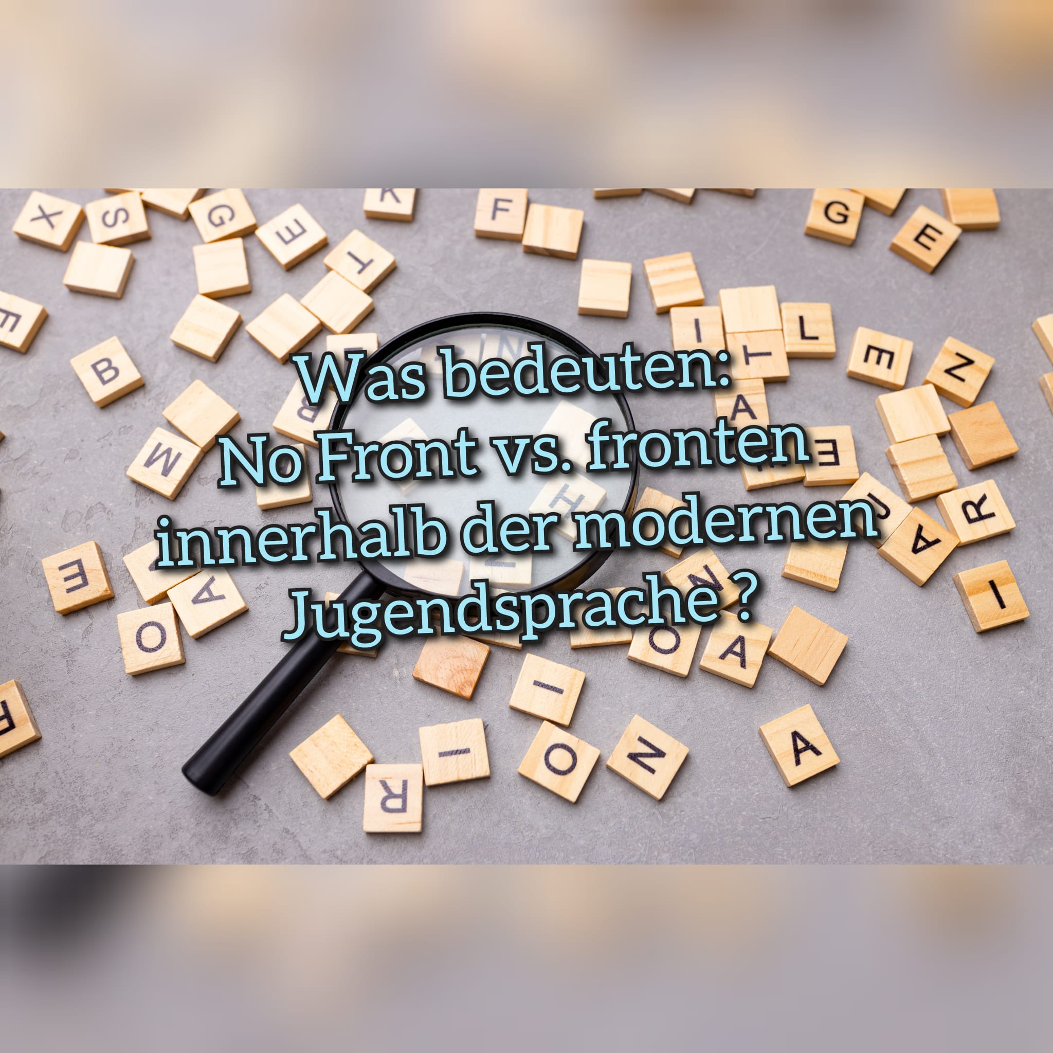 Was bedeuten No Front vs. fronten innerhalb der modernen Jugendsprache ...